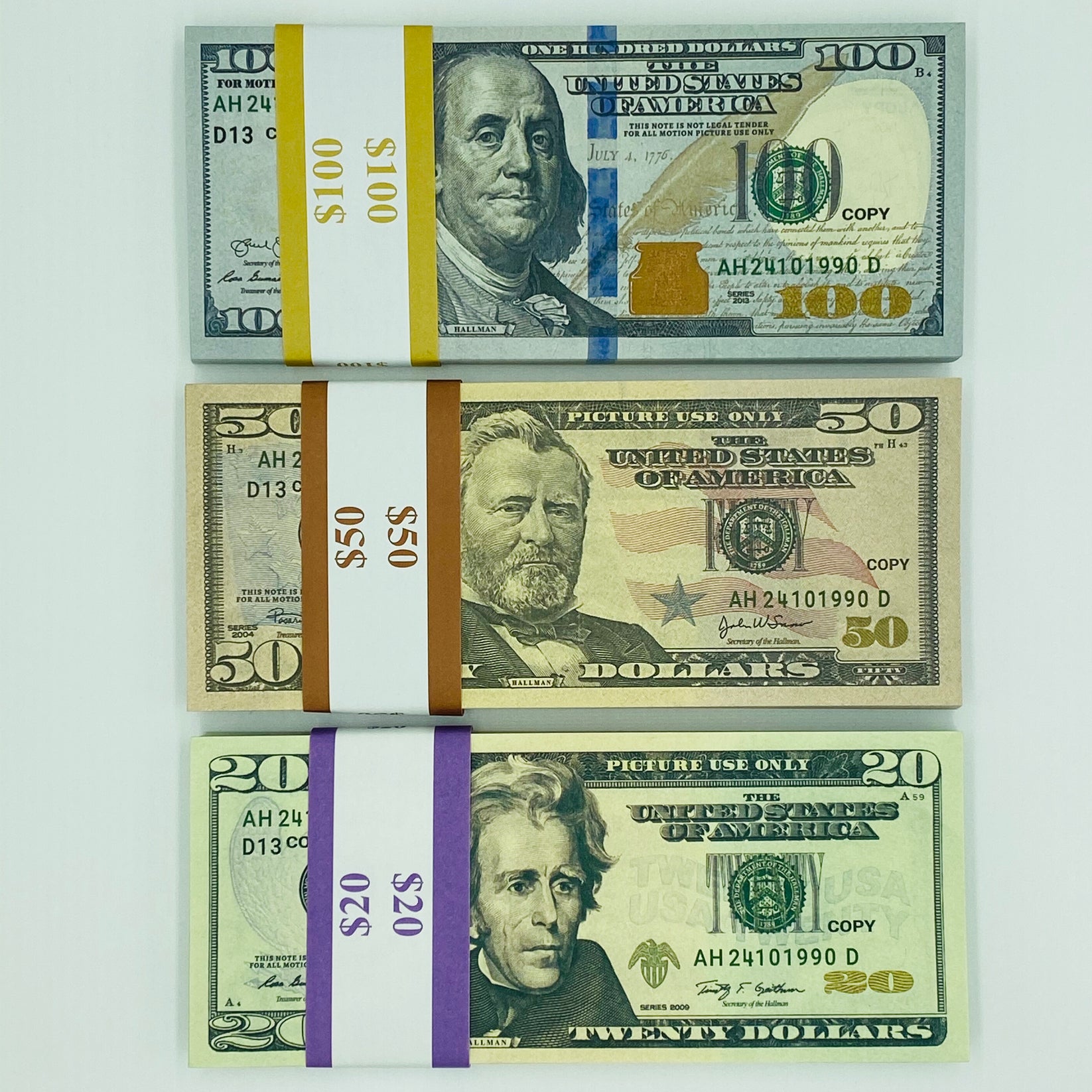 400 Pcs Mix Prop Money Double Sided Full Print Dollar Play Game Stack ...