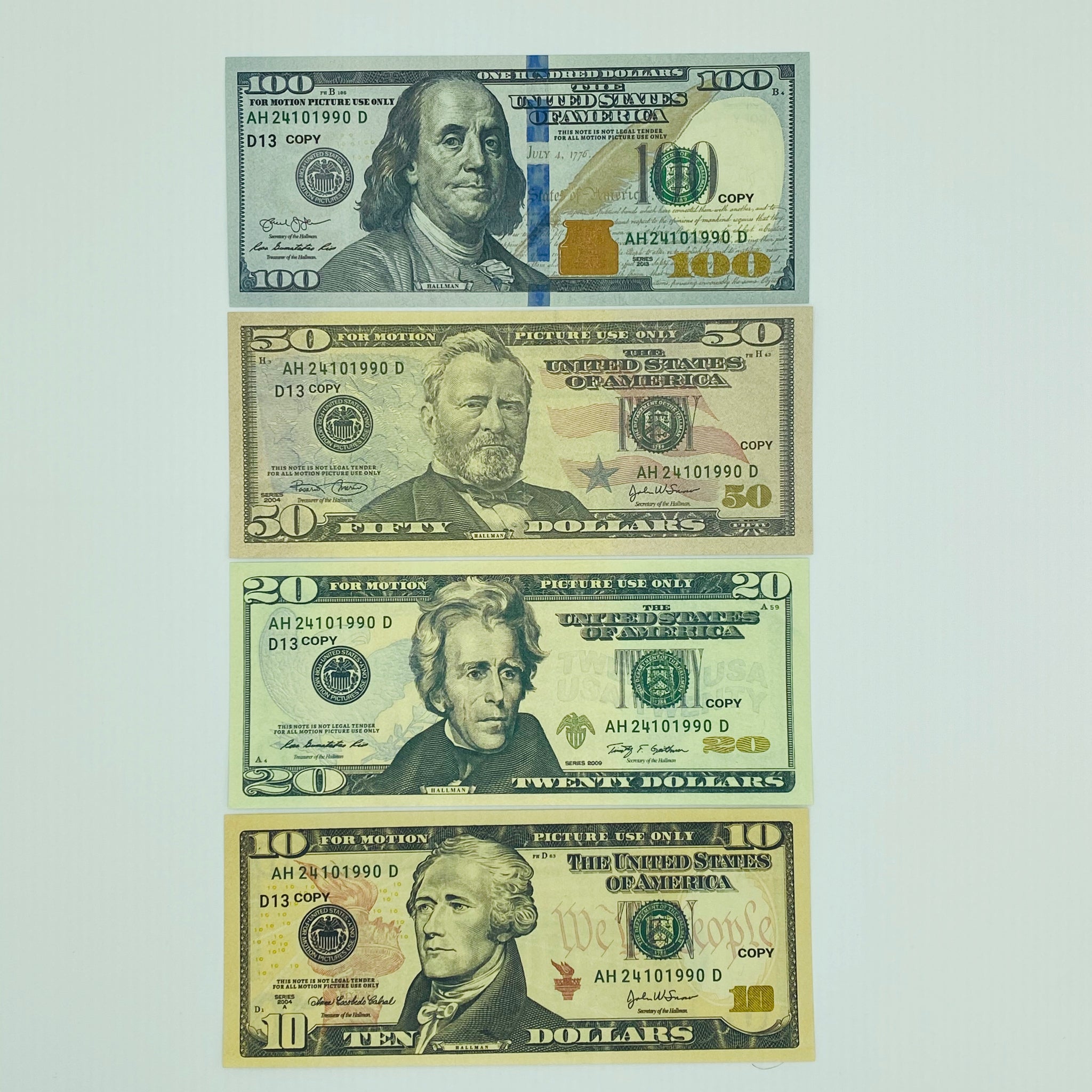 Prop Money 2 Sided Full Print Dollar Play Game $100,$50,$20,$10 ...