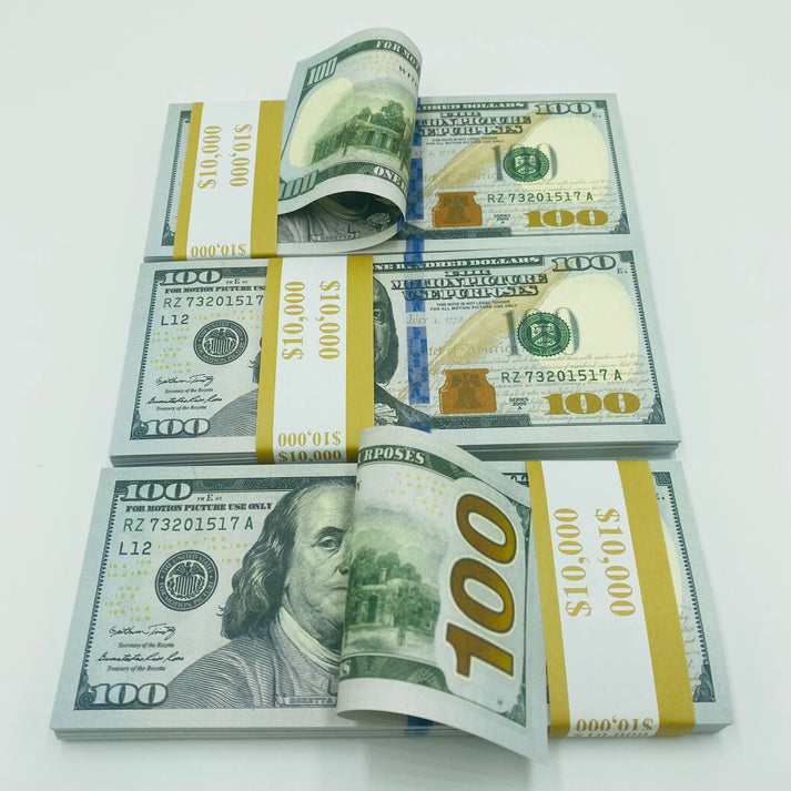 Realistic Prop Money Double Sided Looks Real Full Printed 100 Pcs $100 ...