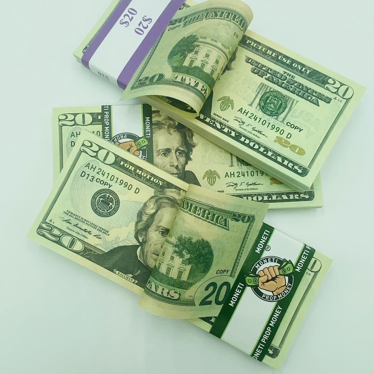 8.000 Dollar $20 Prop Movie Money-Double Sided Looks Real Full Printed ...