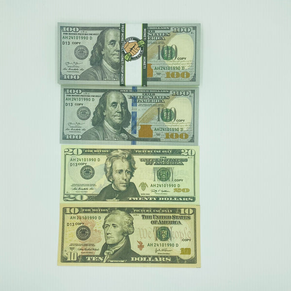 Prop Money Double Sided Full Print Fake Dollar Play Game $100,$20,$10 ...